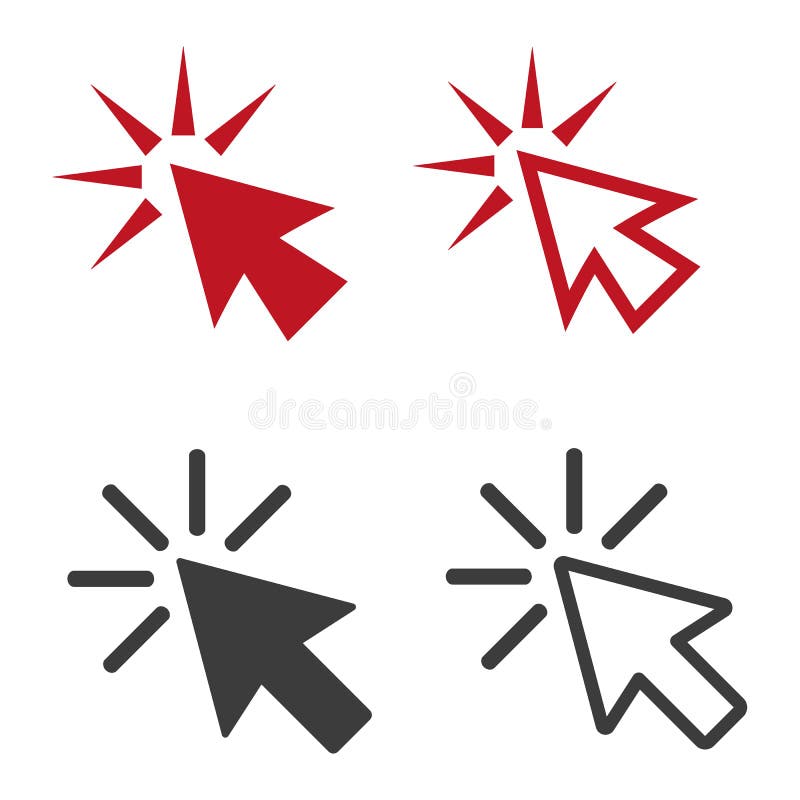 Click Icons on White Background. Stock Illustration - Illustration of ...