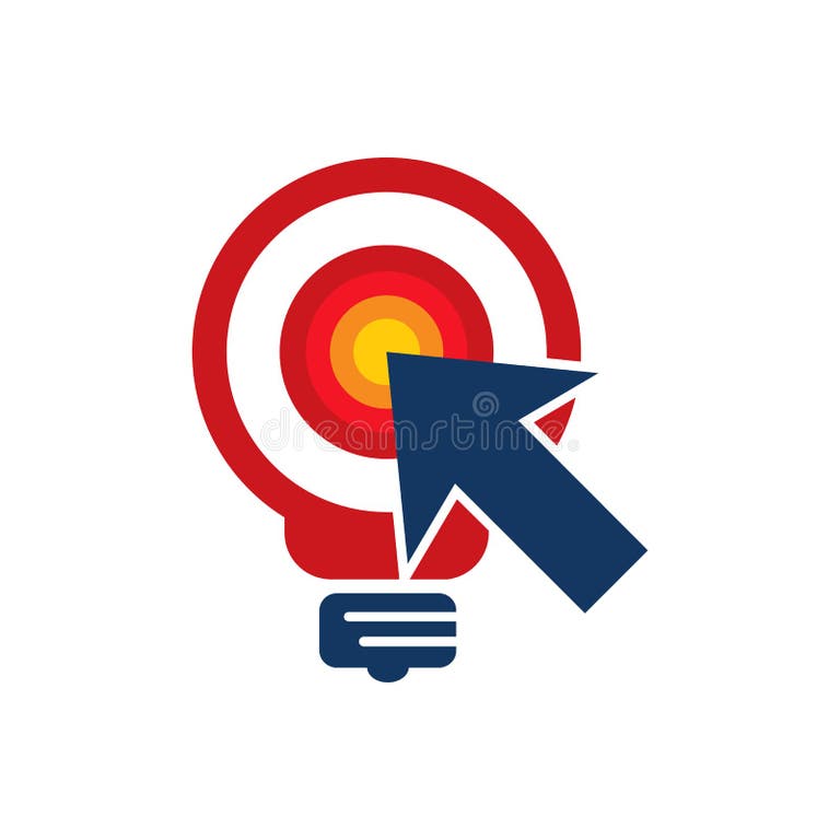 Click Idea Head Logo Icon Design Stock Vector - Illustration of hand ...