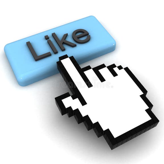 Click Like Button stock illustration. Illustration of pixelated - 19328420