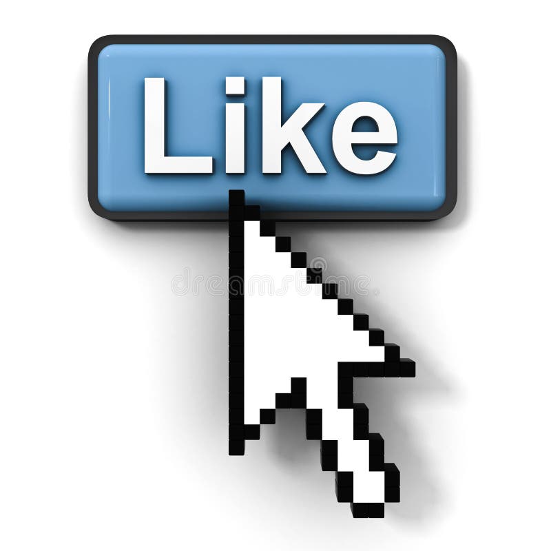 Click Like Button stock illustration. Illustration of pixelated - 19328420