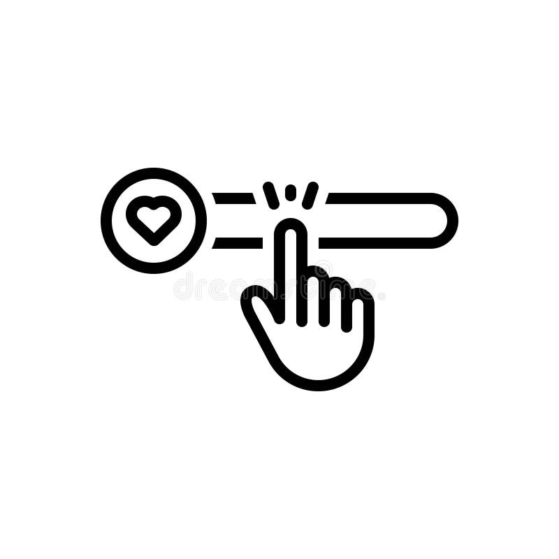 Black Line Icon for Click Like, Click and Comment Stock Illustration ...