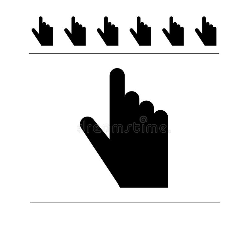 Click Line Icon on White Backgrounds. Stock Vector - Illustration of ...