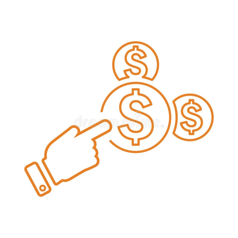 Click, Monetize, Paid, Optimization Icon. Orange Vector Design Stock ...