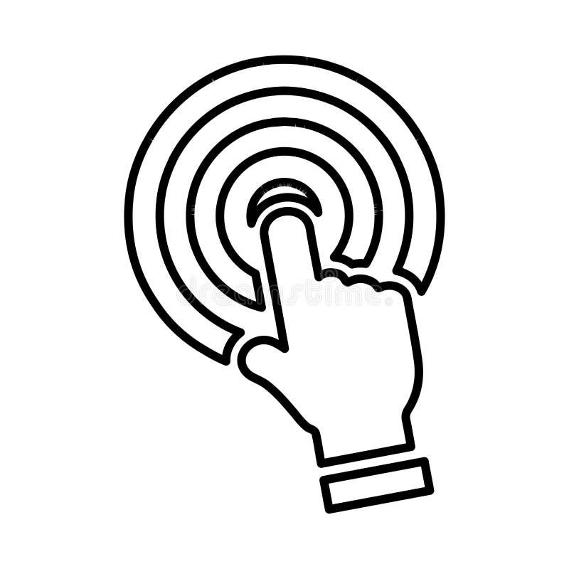 Click, Mouse, Pointer Outline Icon. Line Art Design Stock Vector ...