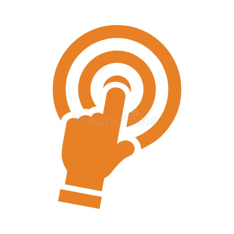 Click, Mouse, Pointer Icon. Orange Vector Design Stock Vector ...