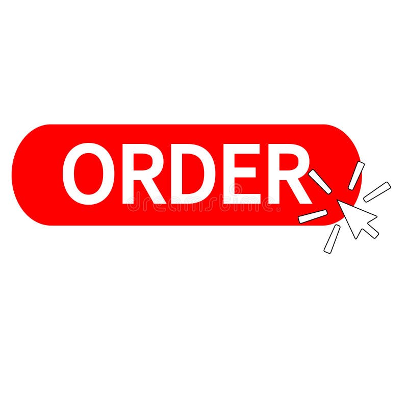 Click Order Button on White Background. Click Order Sign. Flat Style ...
