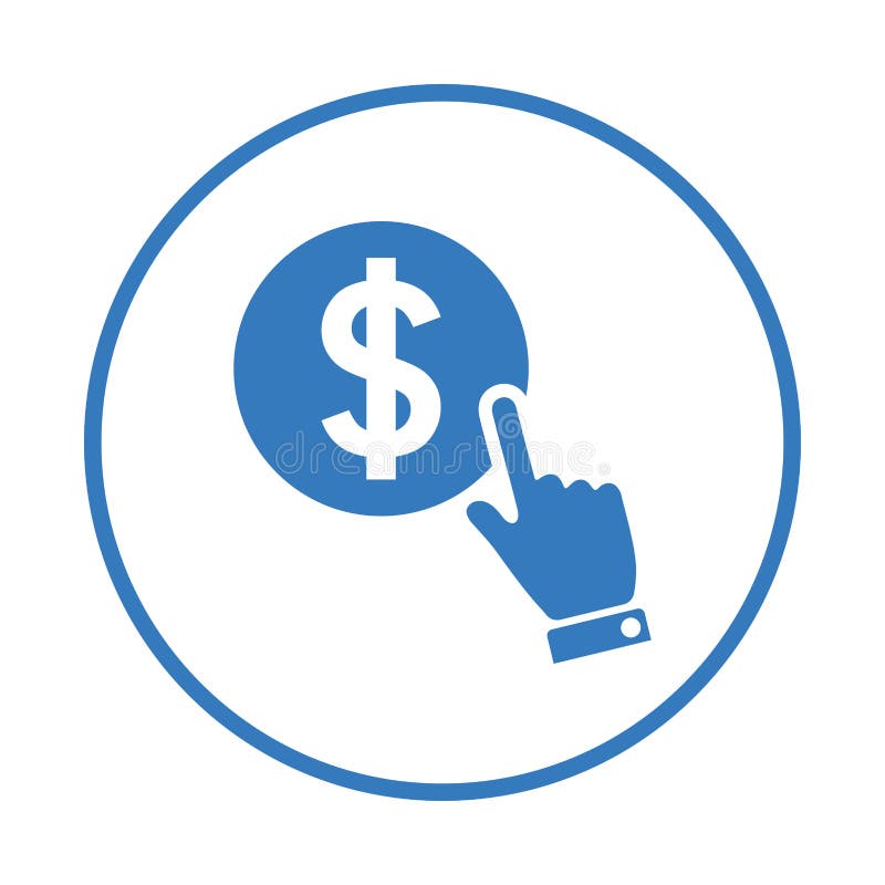 Click, Pay Icon. Blue Color Design Stock Vector - Illustration of ...