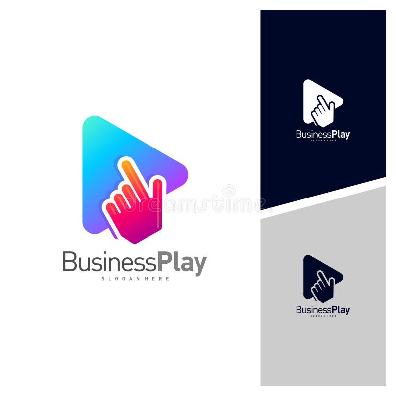 Click Play Logo Design Vector Template, Icon Play Logo Concepts Stock ...
