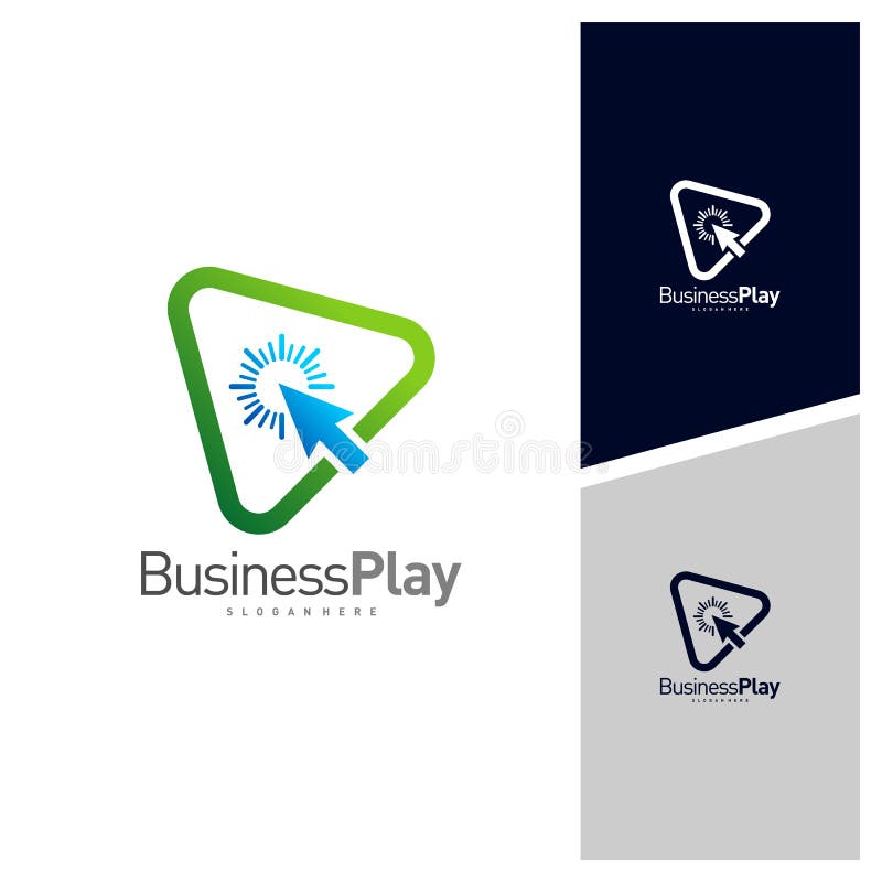 Click Play Logo Design Vector Template, Icon Play Logo Concepts Stock ...