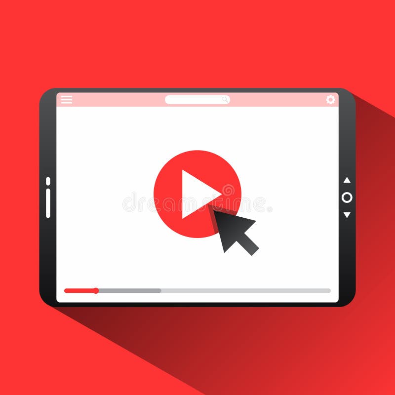 Click on Play Button To Start Video Vector Stock Illustration ...