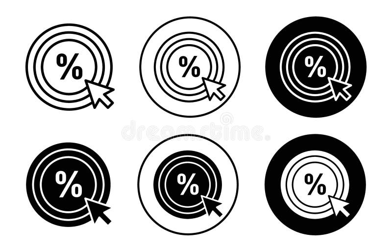 Click through Rate Icon Outline Flat Icon Stock Vector - Illustration ...