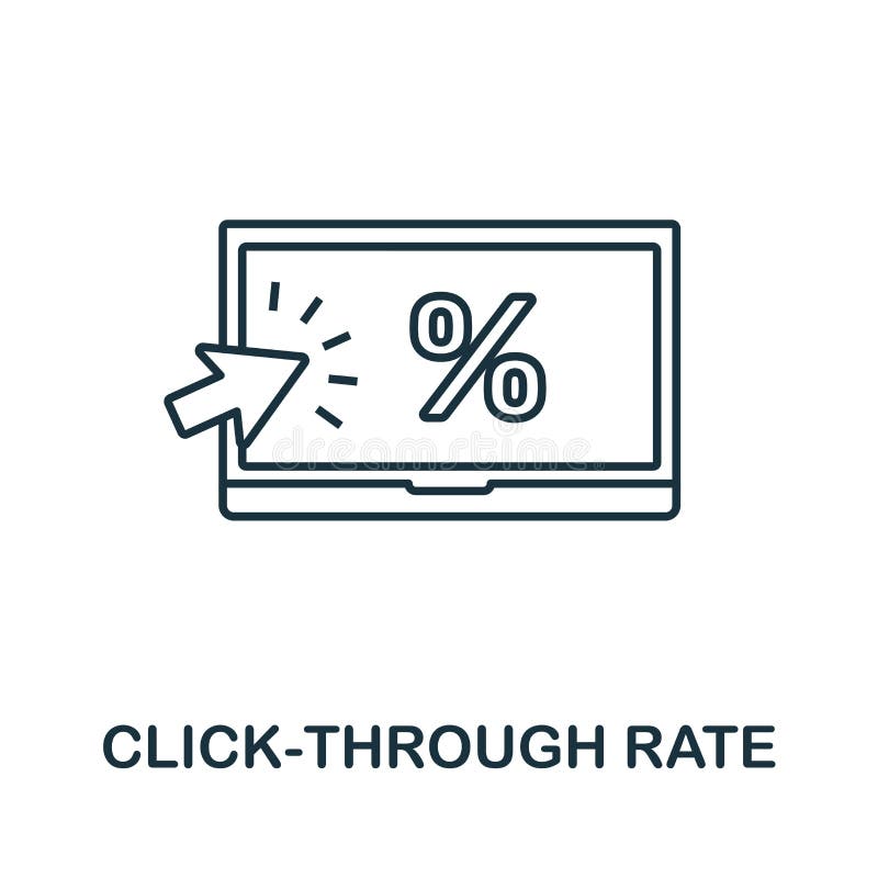 Click-through Rate Outline Icon. Thin Line Concept Element from Content ...