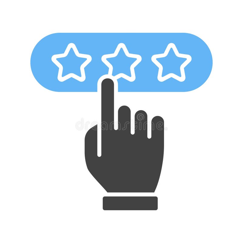 Click Review Icon Image. stock vector. Illustration of design - 290142724