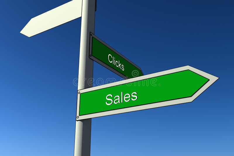 Click and sales signs stock illustration. Illustration of advertisiment ...