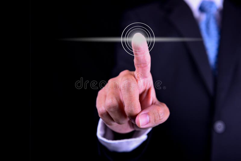 Click on screen stock photo. Image of green, finger, black - 43818812