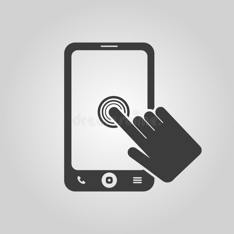 The Click on the Screen Mobile Phone Stock Vector - Illustration of ...