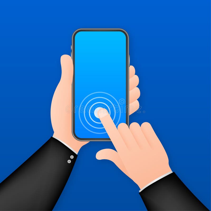 Click Smartphone. Empty Screen, Phone Mockup. Device Mockup. Cursor ...