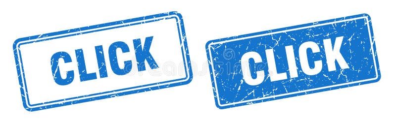 Click Stamp Set. Click Square Grunge Sign Stock Vector - Illustration ...