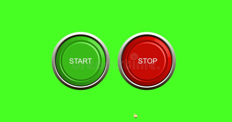 Click on the Start and Stop Button, 4K Animation on a Green Screen ...