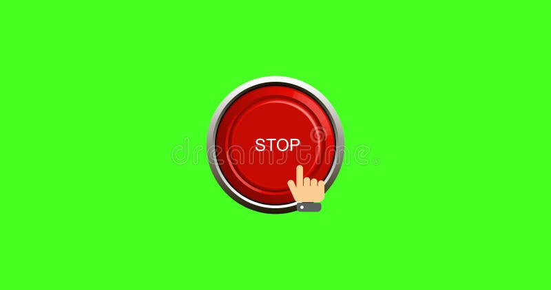 Click on the Stop Button, 4K Animation on a Green Screen. Stock Video ...