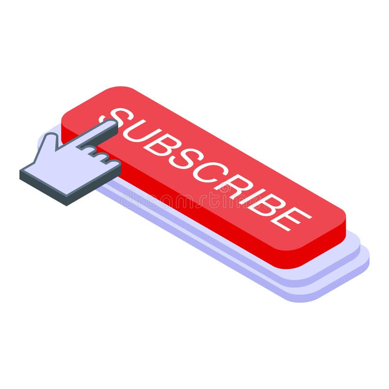 Click Subscribe Button Icon Vector in Flat Style Stock Vector ...