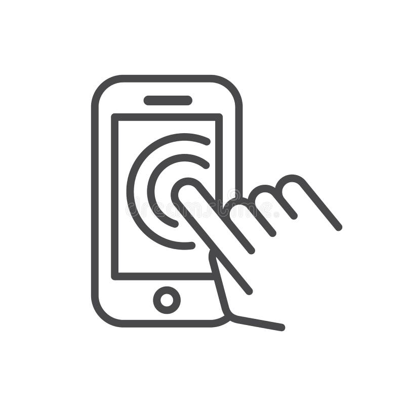 Click Touch Screen, Hand with Mobile, Smartphone Icon. Vector. Stock ...