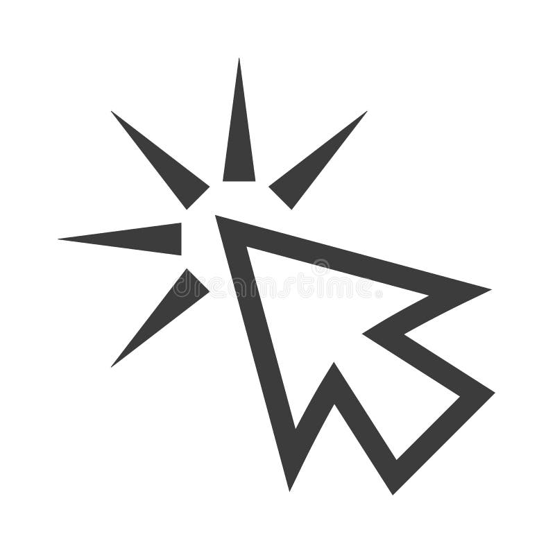 Click Icon on White Background. Stock Illustration - Illustration of ...