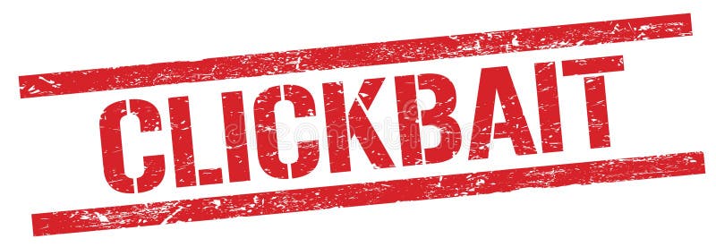 CLICKBAIT Text on Red Grungy Rectangle Stamp Stock Illustration ...