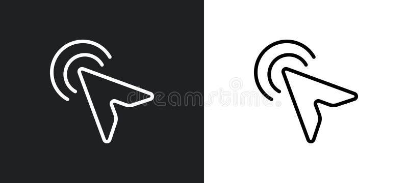 Clicker Outline Icon in White and Black Colors. Clicker Flat Vector ...