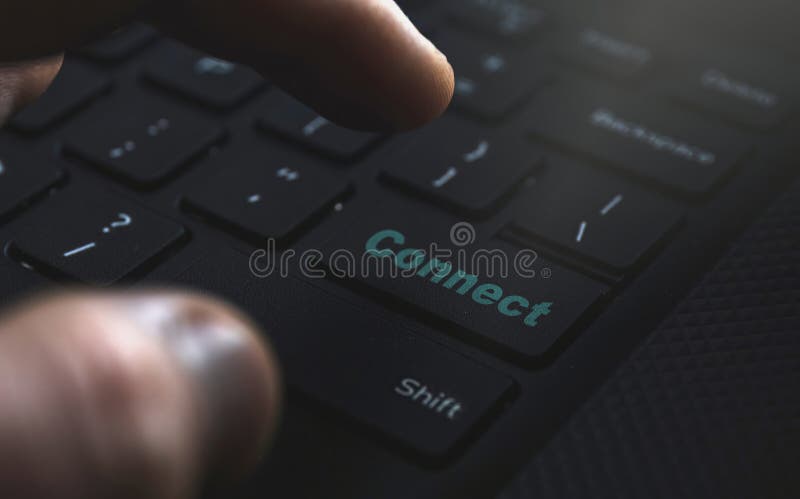 Clicking Connect Button on Keyboard Stock Photo - Image of concept ...