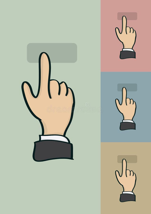 3D One Finger Click Web Icon Vector Illustration Stock Vector ...