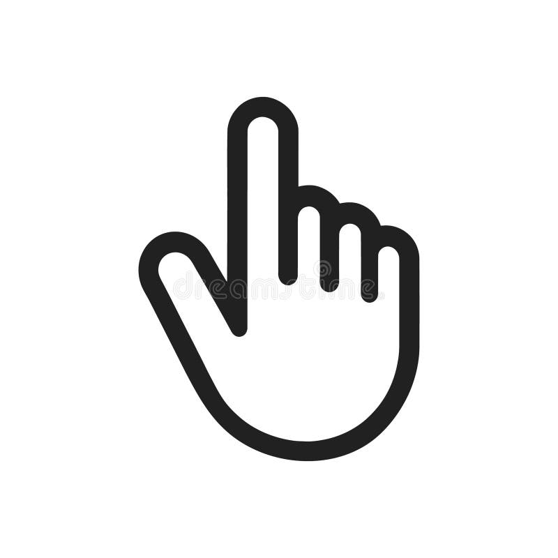 Clicking Finger Icon. Clicking Finger Isolate on White Background Stock ...