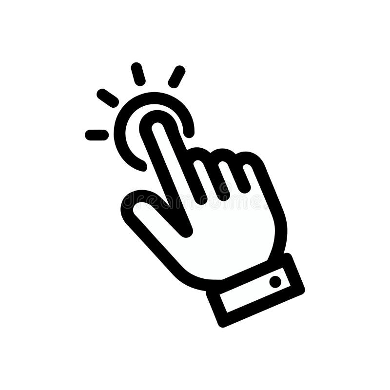Clicking Finger Icon. Clicking Finger Isolate on White Background Stock ...