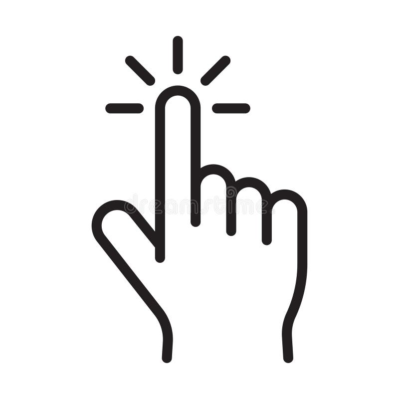 Clicking Finger Icon. Clicking Finger Isolate on White Background Stock ... Clicking Finger Icon. Clicking Finger Isolate on White Background Stock ...