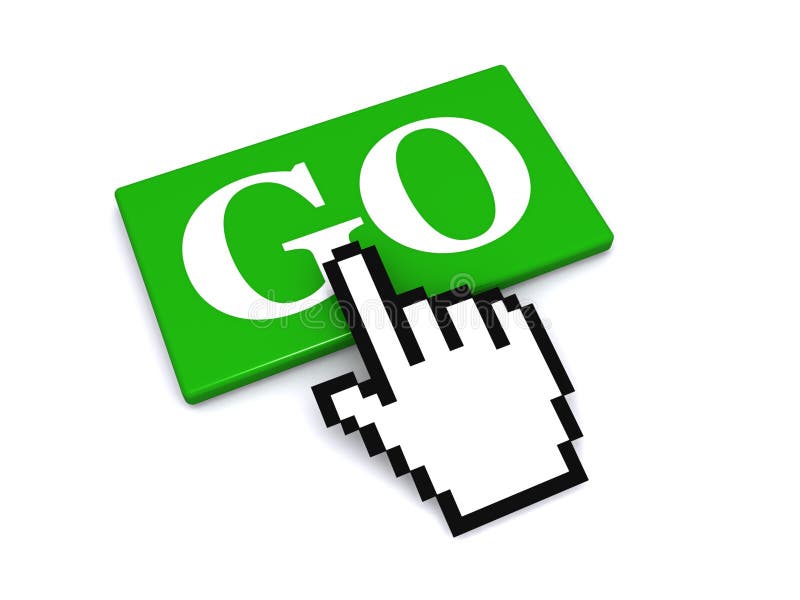 Clicking on go button stock illustration. Illustration of green - 20568735
