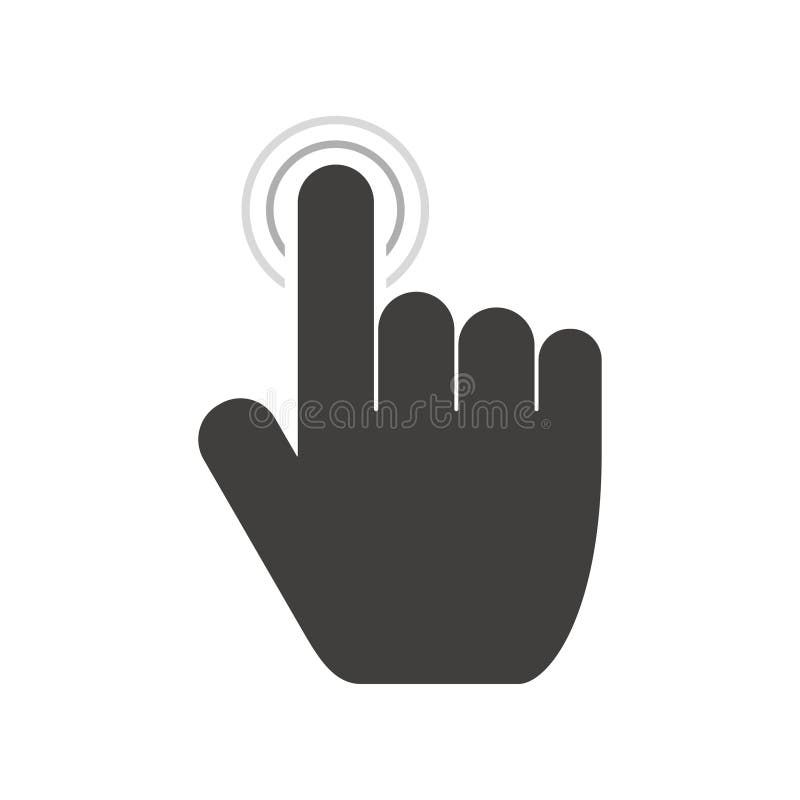 Clicking Hand Icon with Drop Effect. Tap or Press Hand Vector. Touch ...