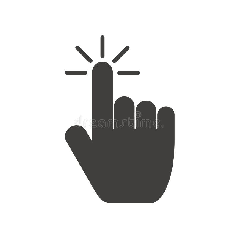 Clicking Hand Icon. Tap or Press Hand Vector. Touch Something with ...