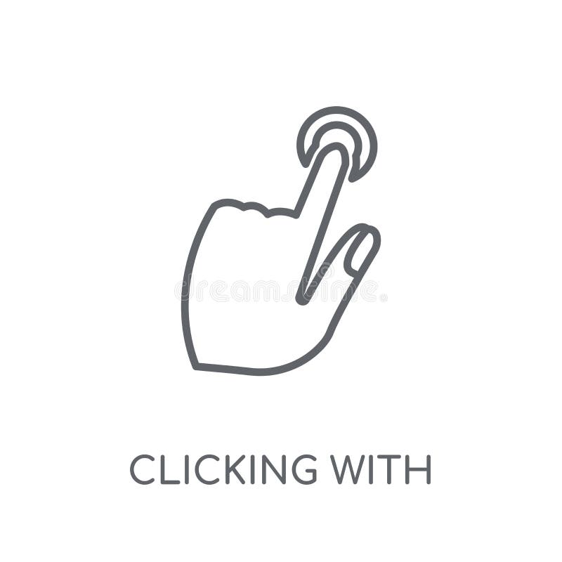 Clicking with the Left Hand Linear Icon. Modern Outline Clicking Stock ...