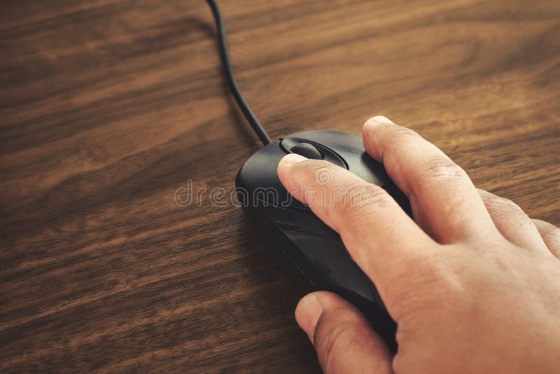 Clicking mouse stock image. Image of office, business - 71617621