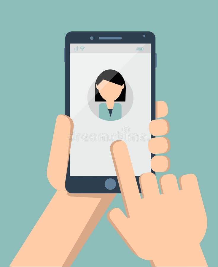 Clicking on a Smartphone Screen Stock Vector - Illustration of iphone ...