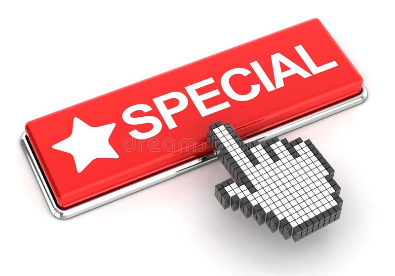 Clicking on Special Button, 3d Render Stock Illustration - Illustration ...