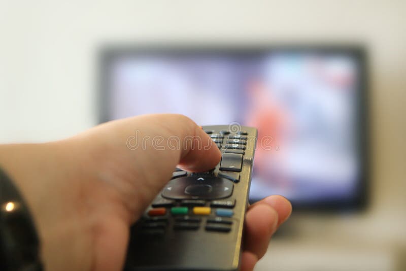 Clicking Television Remote Control Stock Image - Image of news ...