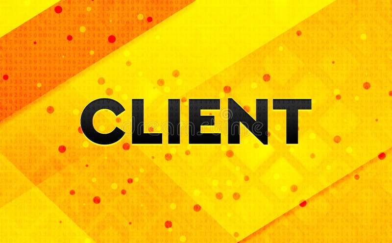 Client Abstract Digital Banner Yellow Background Stock Illustration ...