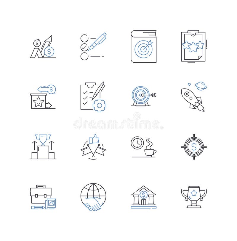 Client Acquisition Line Icons Collection. Prospecting, Referrals ...