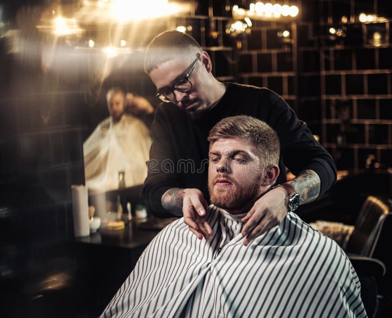 Client in a barber shop stock image. Image of customer - 57163851