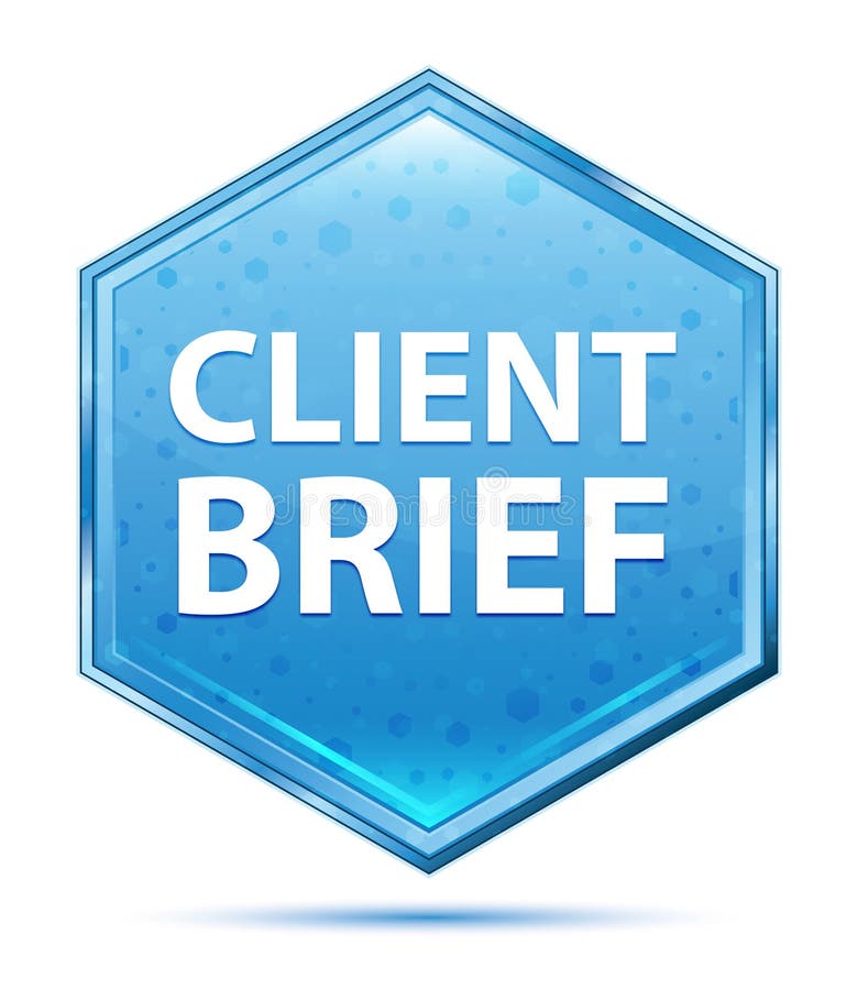 Client Brief Crystal Blue Hexagon Button Stock Illustration ...