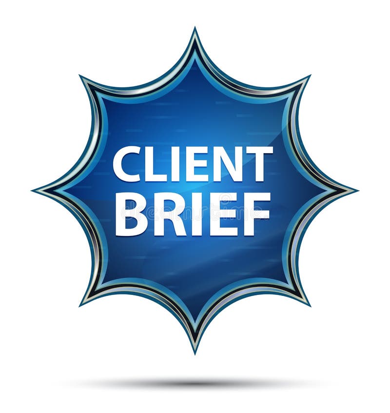 Client Brief Magical Glassy Sunburst Blue Button Stock Illustration ...