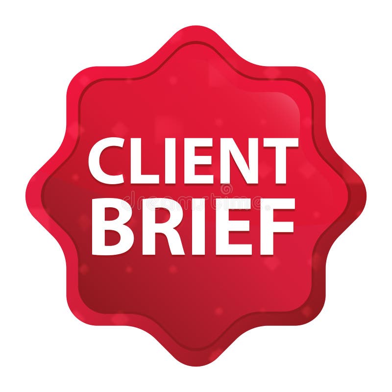Client Brief Misty Rose Red Starburst Sticker Button Stock Illustration ...