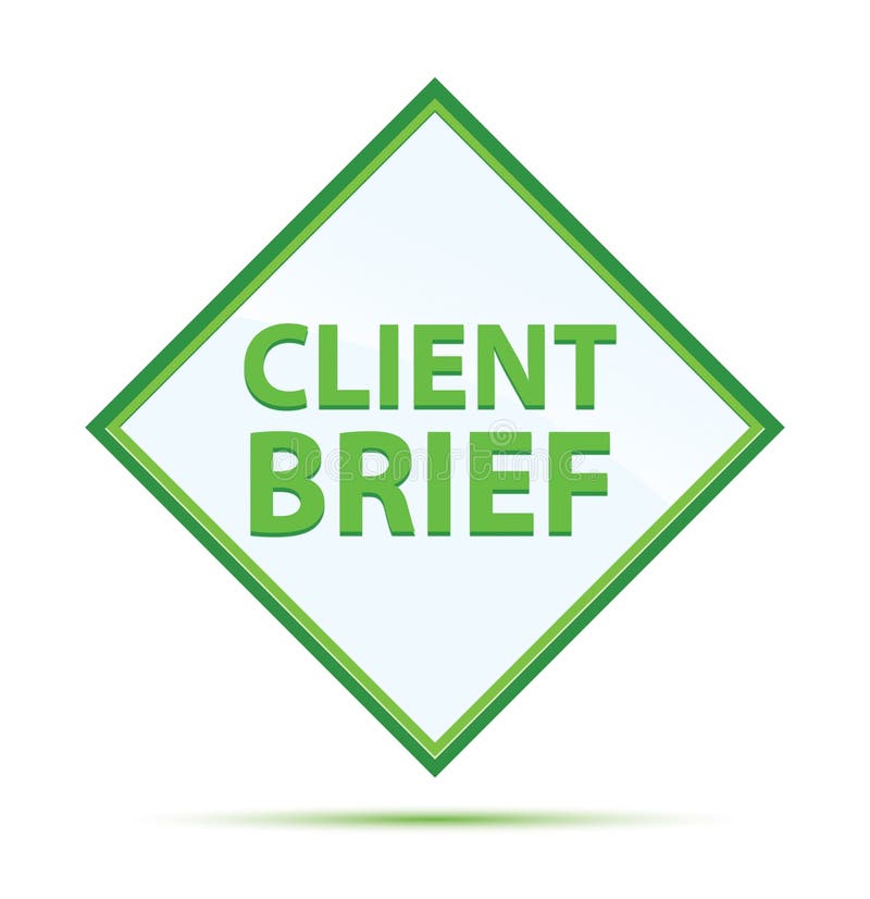 Client Brief Modern Abstract Green Diamond Button Stock Illustration ...