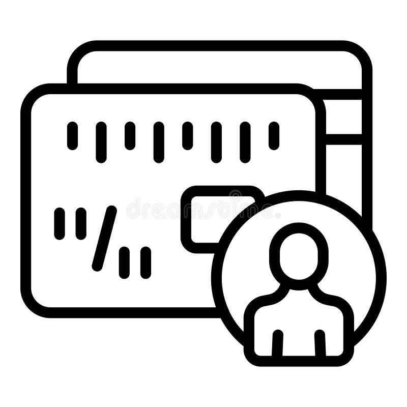 Client Card Icon Outline Vector. Customer Identity Stock Vector ...